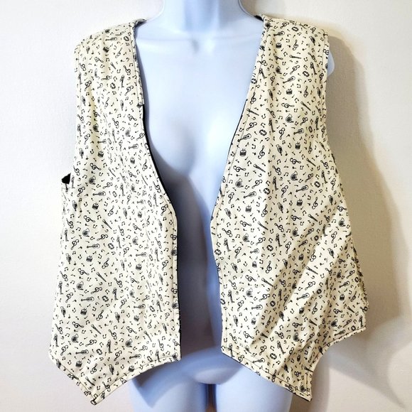 Jackets & Coats | Vintage Handmade Reversible Music Note Vest | Poshmark